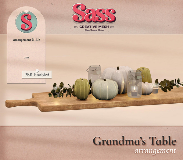 Second Life Marketplace - Sass [Grandma's Table] Arrangement